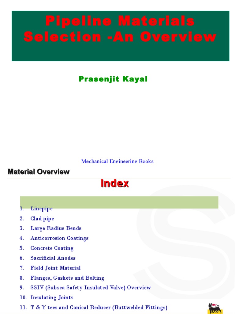 Pipeline Materials Overview 1 Pdf Pipe Fluid Conveyance