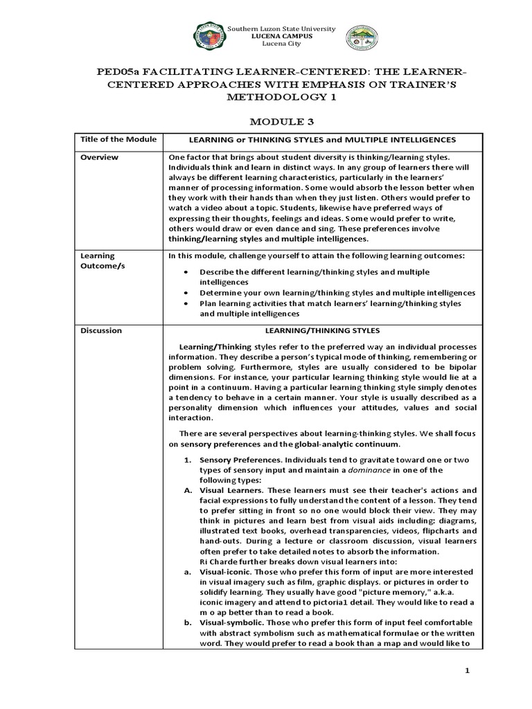 PED05a Module-3 Nagares Lucena | PDF | Learning | Psychological Concepts