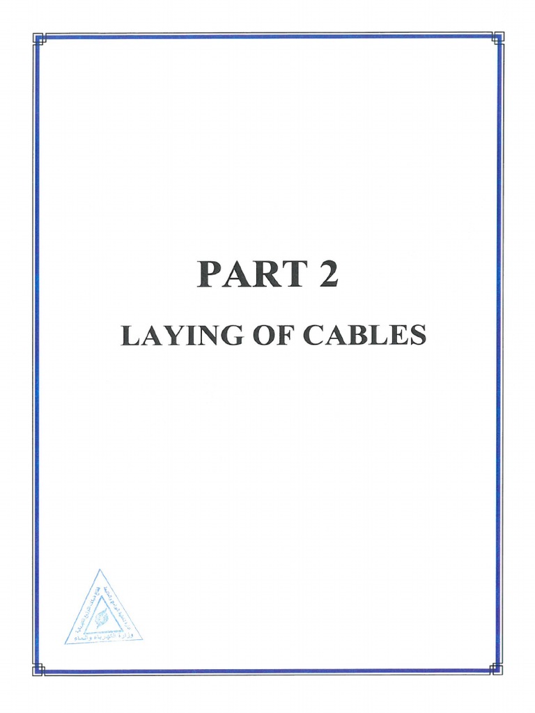 Cable Laying Works Specification (MEW-13) | PDF