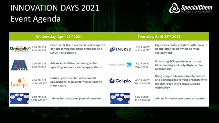 Innovation Days - Agenda | PDF