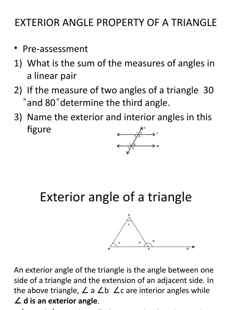 Mod 2 - Ext Angle Property | PDF | Triangle | Angle