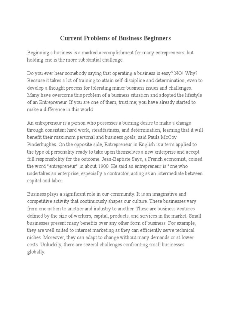 Challenges for New Business Owners | PDF | Entrepreneurship | Computer ...