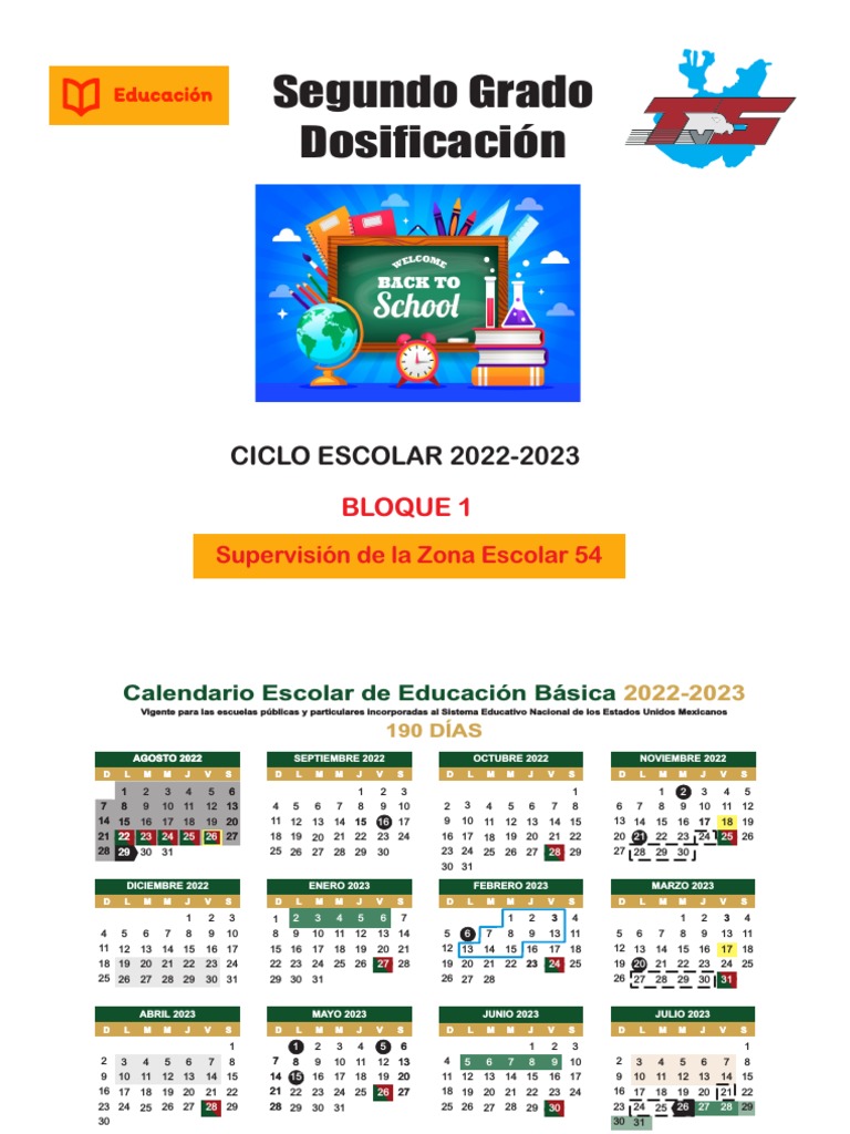Dosificación Segundo Bloque 1 2022-2023 | PDF