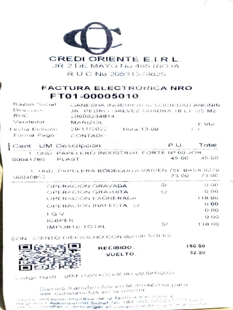 Modelo De Facturas Pdf
