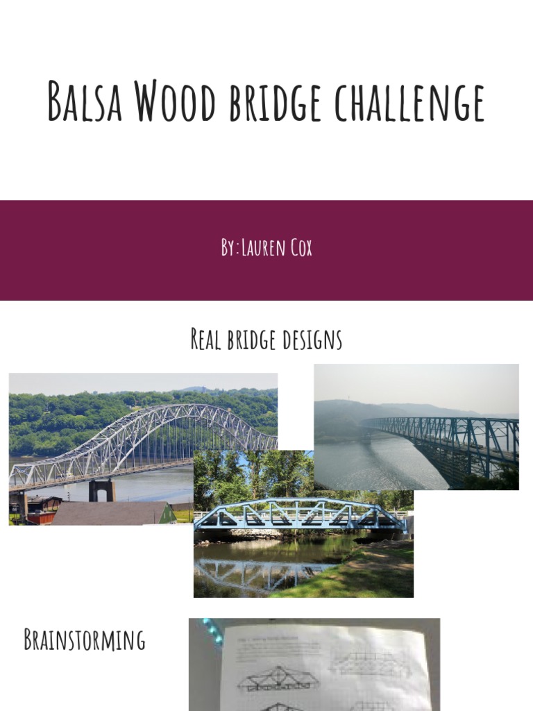 Balsa Wood Bridge Challenge 1 | PDF