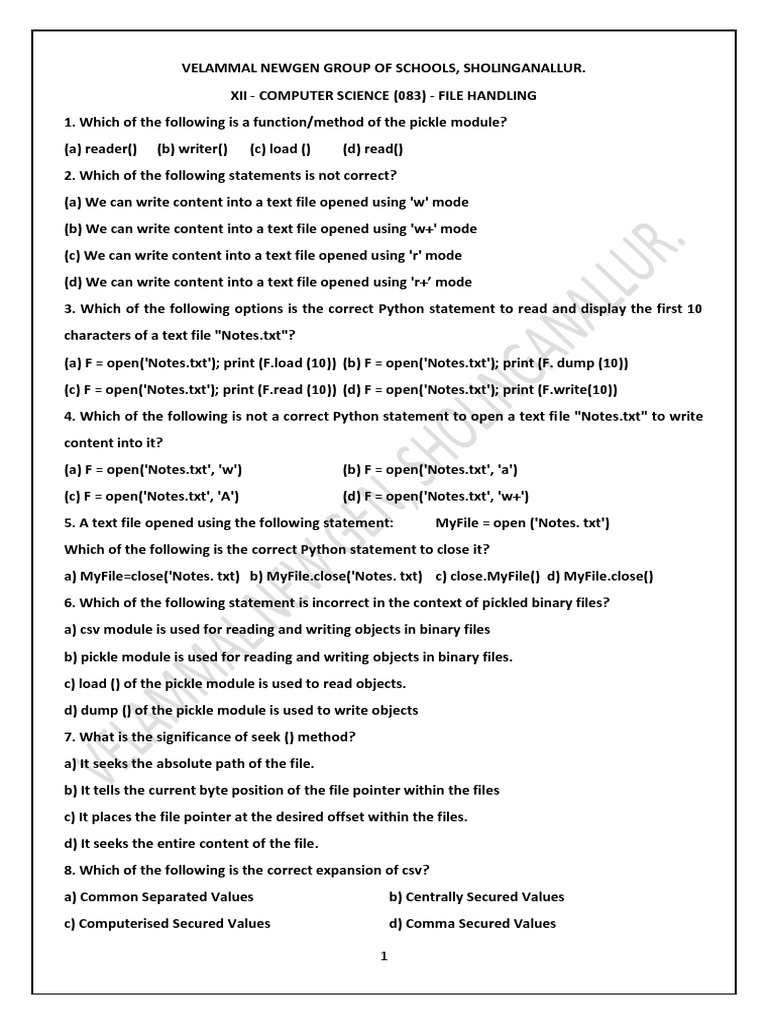 File Handling | PDF | Text File | Computer Engineering