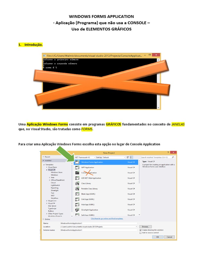Windows Forms Application Aplicacao Programa Que Nao Usa A Console | PDF | Janela (informática ...