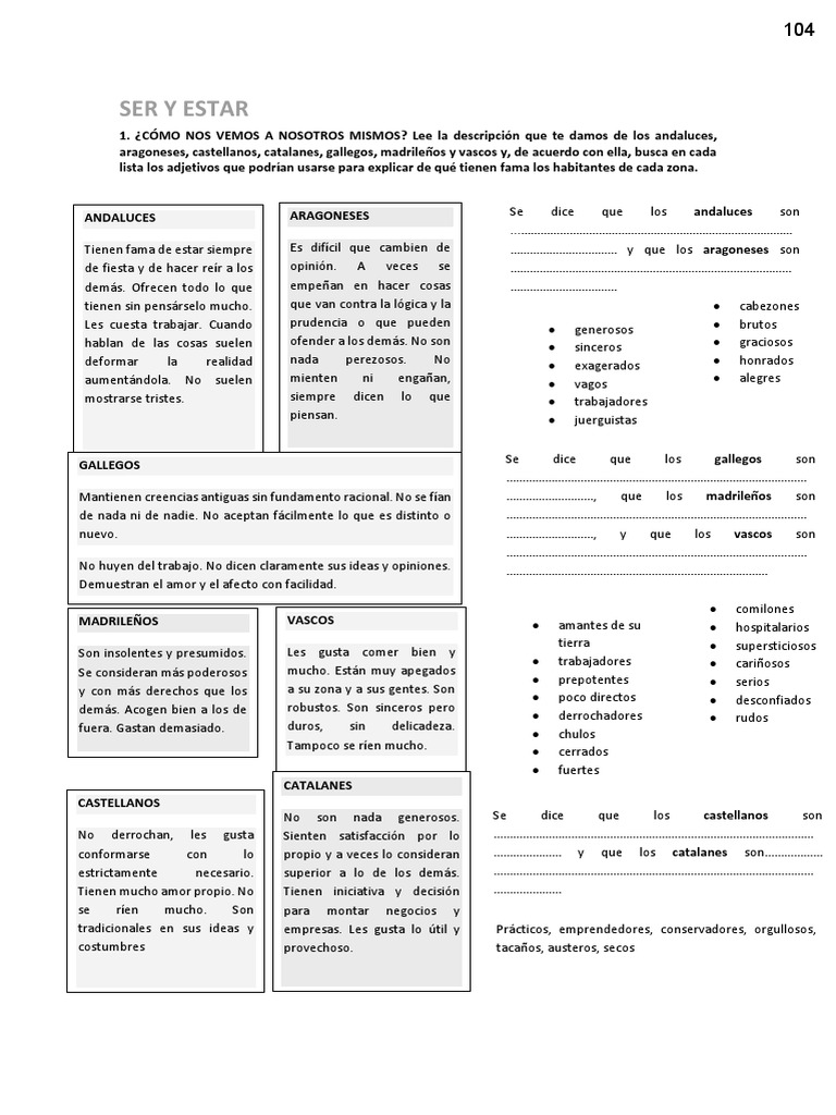 Ser vs. Estar Diferencias | PDF | Artes del Lenguaje y Comunicación ...