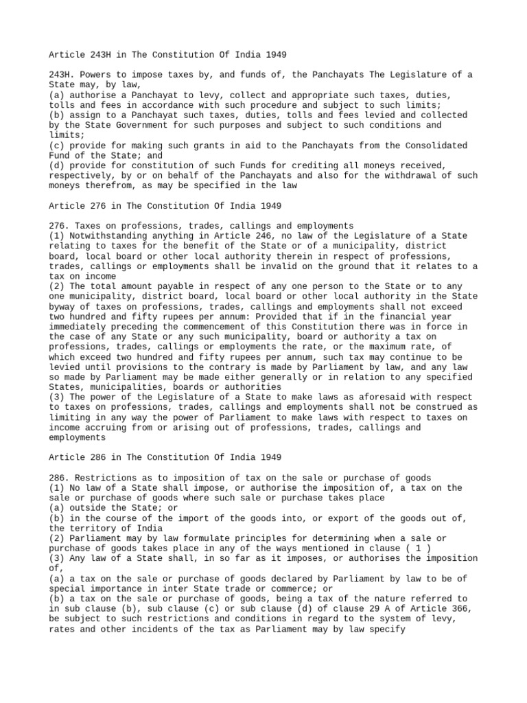 Article 243 H, 276 | PDF | Taxes | U.S. State
