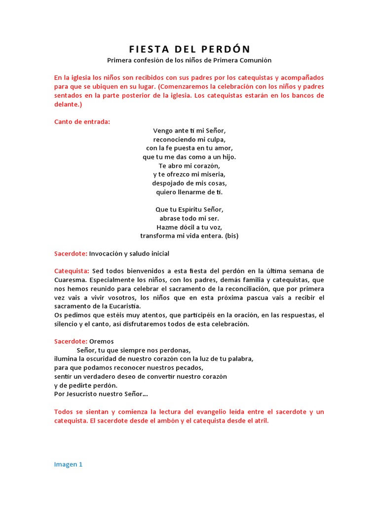 Fiesta del Perdón para Niños | PDF | eucaristía | Religiones abrahámicas
