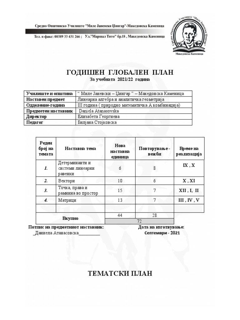 Linearna Algebra I Analiticka Geometrija | PDF