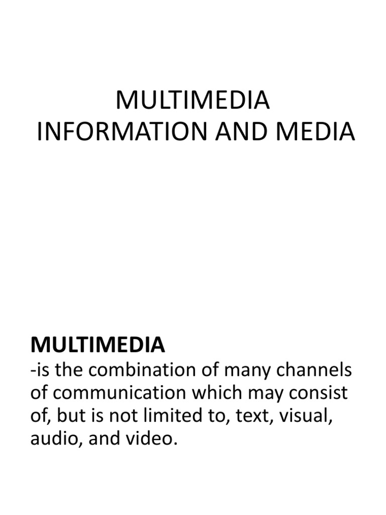 Multimedia Information and Media | PDF | Multimedia | Mass Media