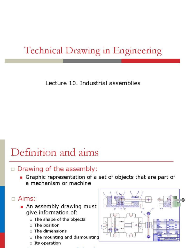 Chapter 10. Assemblies - Slides | PDF | Screw | Technical Drawing