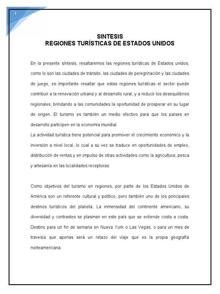 Regiones Eeuu | PDF | Turismo | Los Estados Unidos