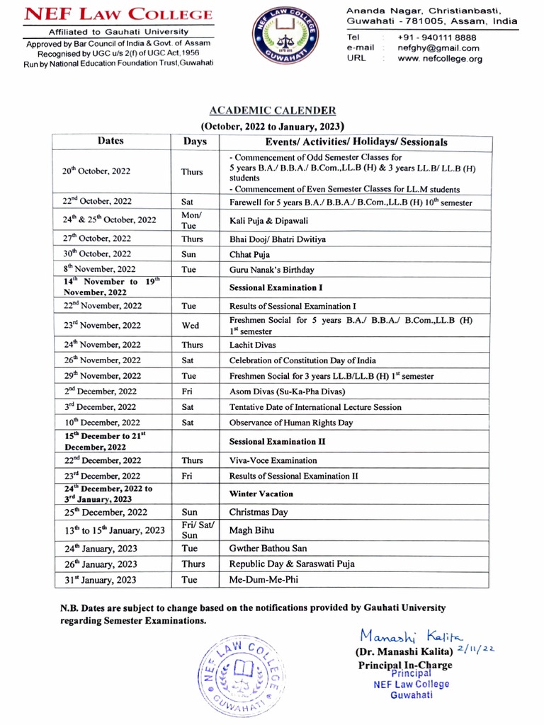 Academic Calendar | PDF | Festival | Observances