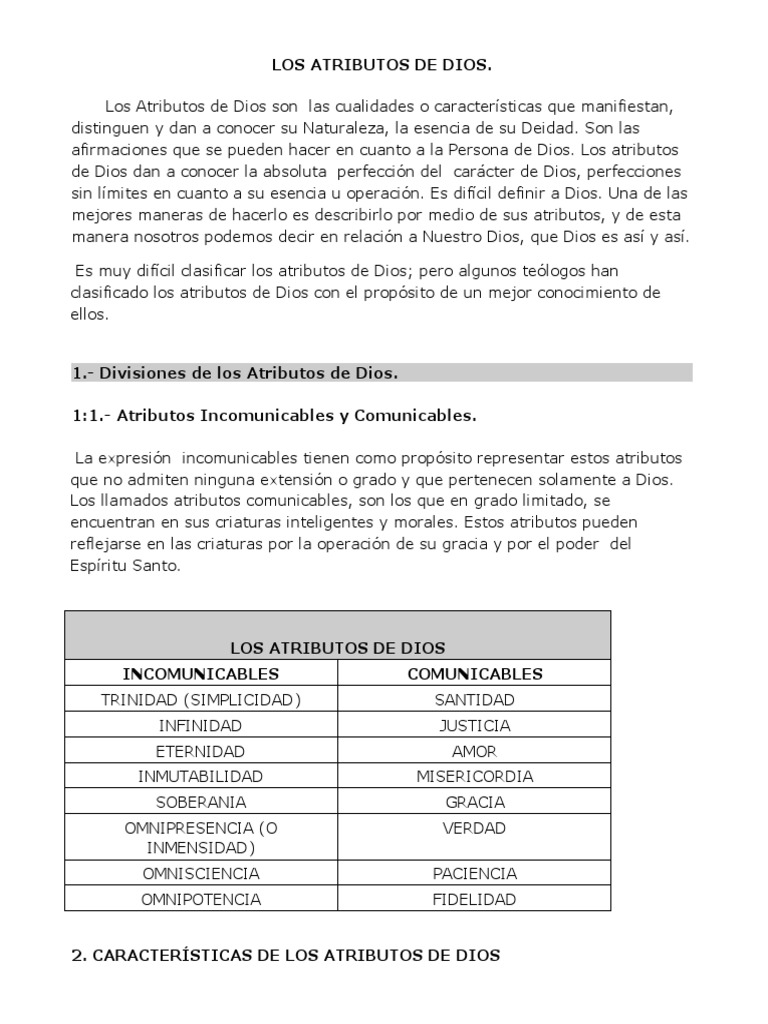 Atributos | PDF | Dios | Pecado