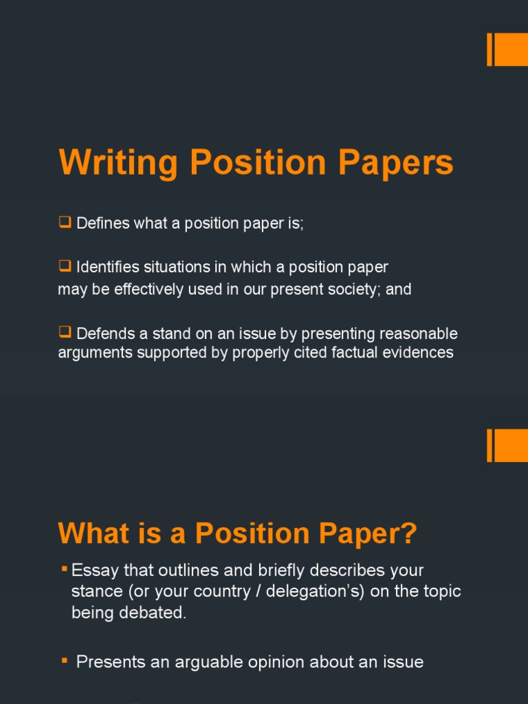 3 Writing Position Papers (Old | PDF | Evidence | Argument