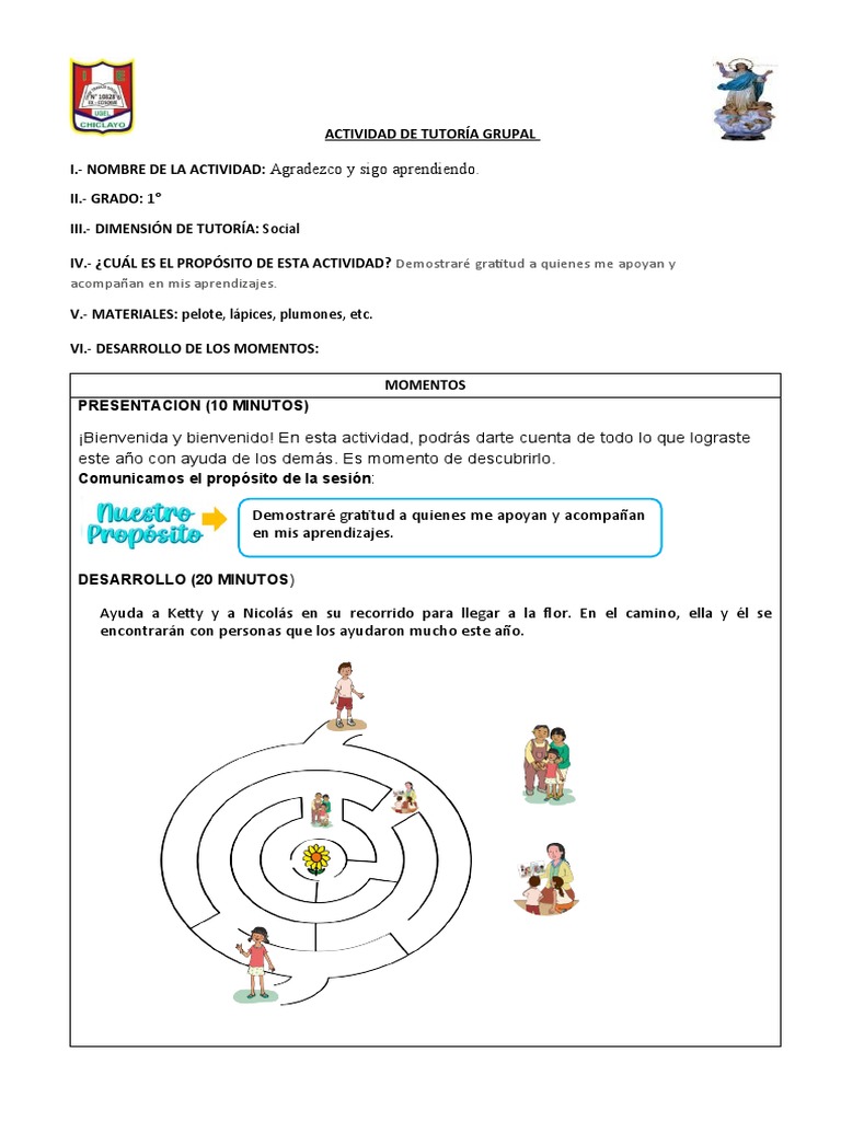 TUTORÍA - Agradezco y Sigo Aprendiendo | PDF