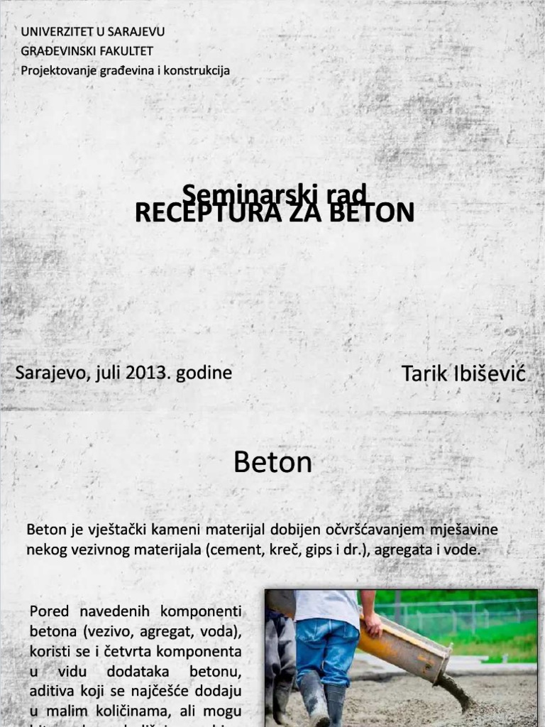 PDF Receptura Za Beton DL | PDF