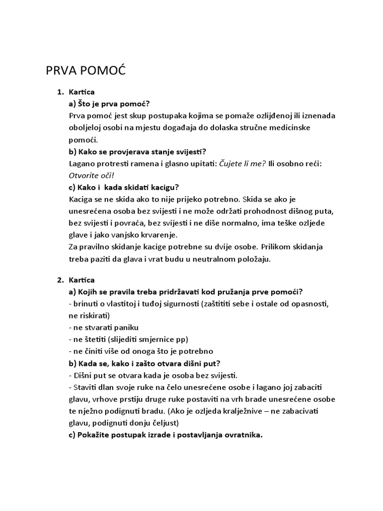 PRVA POMO - Pitanja I Odg | PDF