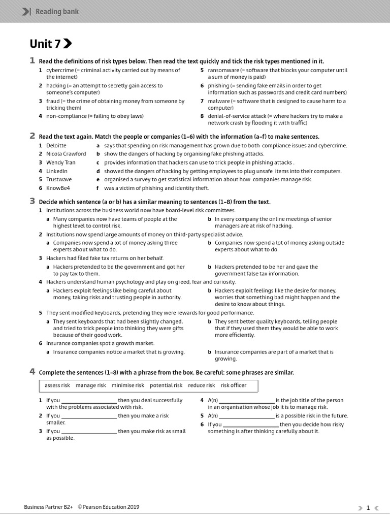 Bus Part B2P ReadingBank U7 | PDF | Cybercrime | Phishing