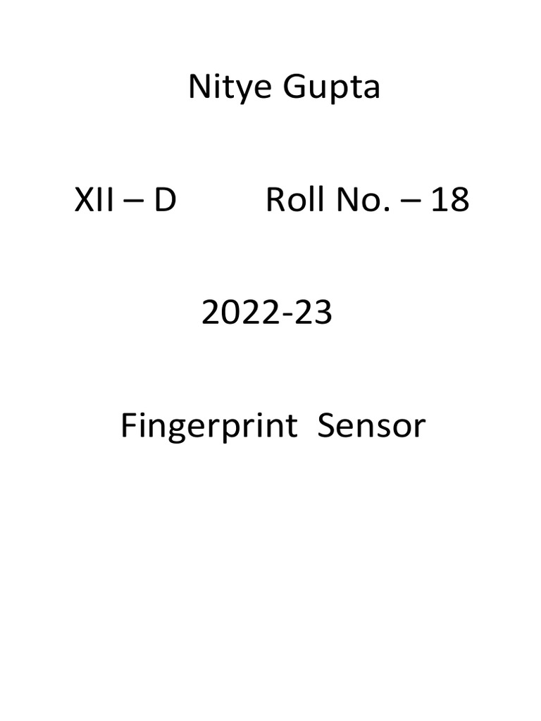 Physics Project Class 12 | PDF | Fingerprint | Sensor Physics Project Class 12 | PDF | Fingerprint | Sensor