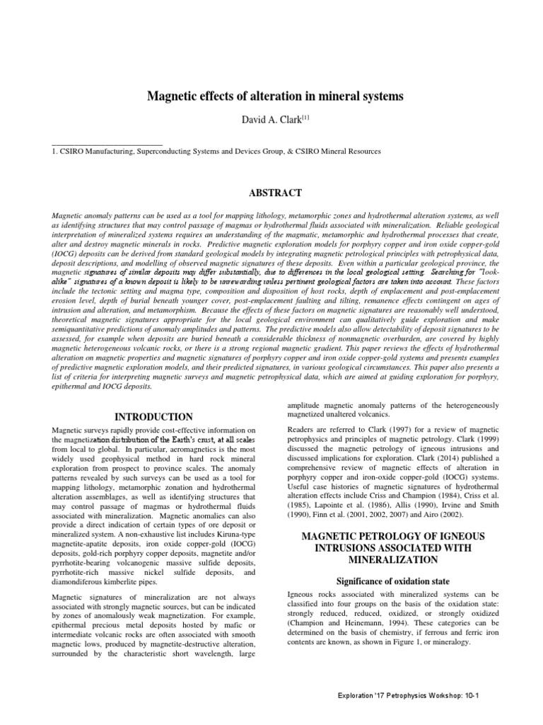 Magnetic Effects of Alteration in Mineral-Systems | PDF | Rock (Geology ...