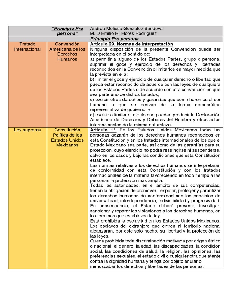 Principio Pro Persona | PDF | Convenio europeo de derechos humanos ...