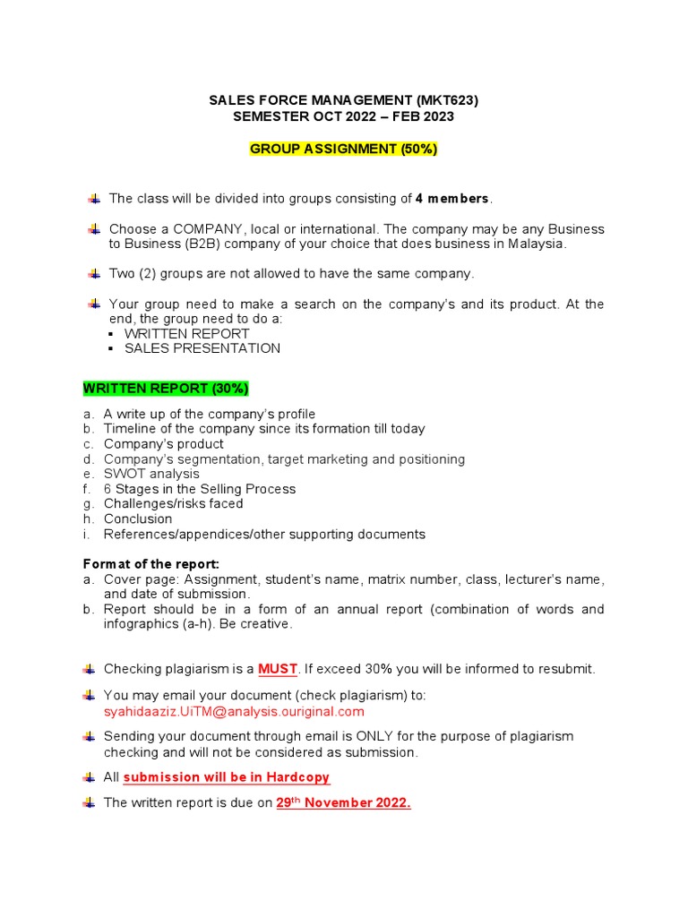 B2B Sales Force Management Assignment | PDF