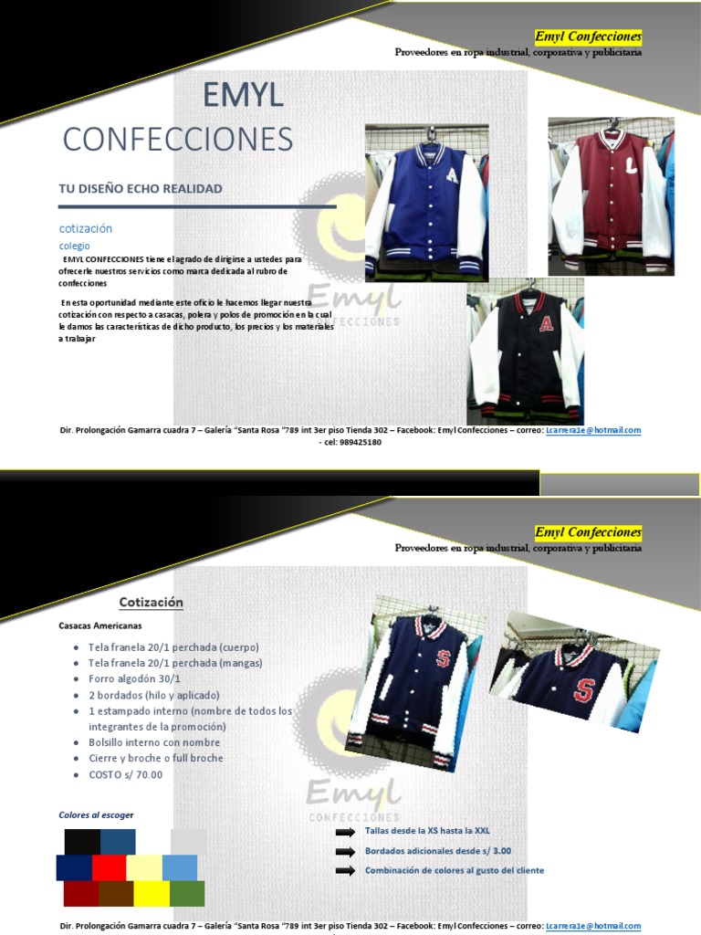 Emyl Confecciones Prom 2022 | PDF