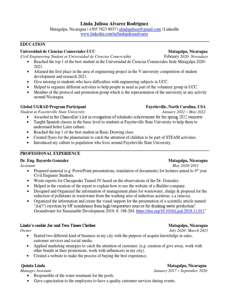 Linda RESUME | PDF | Communication