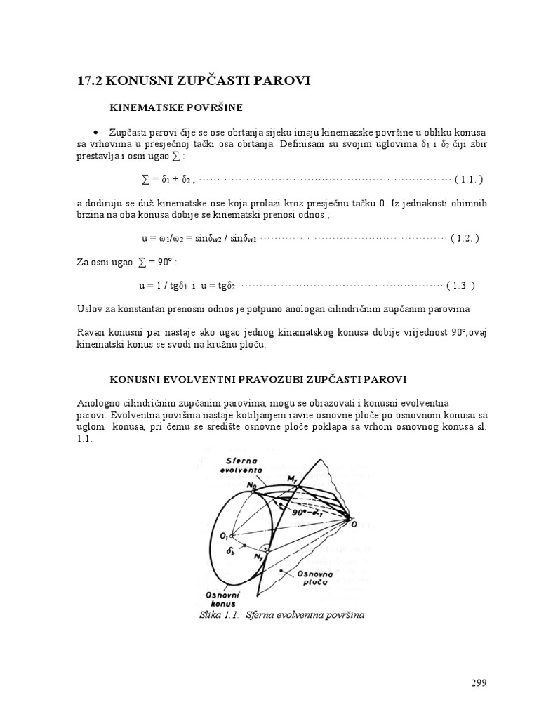 17.2 Konusni Zupčasti Parovi: Kinematske Površine | PDF
