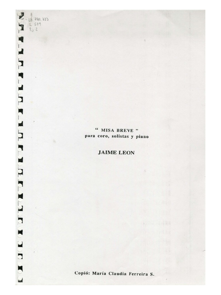 Kyrie - Misa Brevis - Jaime León - Vocal Score | PDF