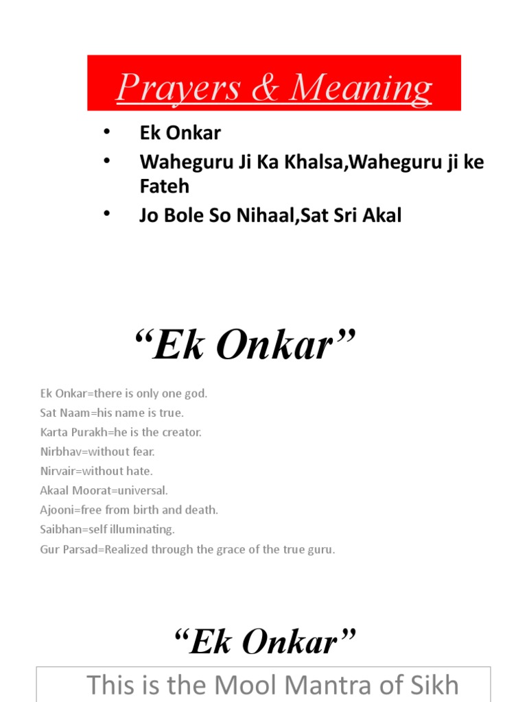 Sikh Prayers and Their Meanings | PDF