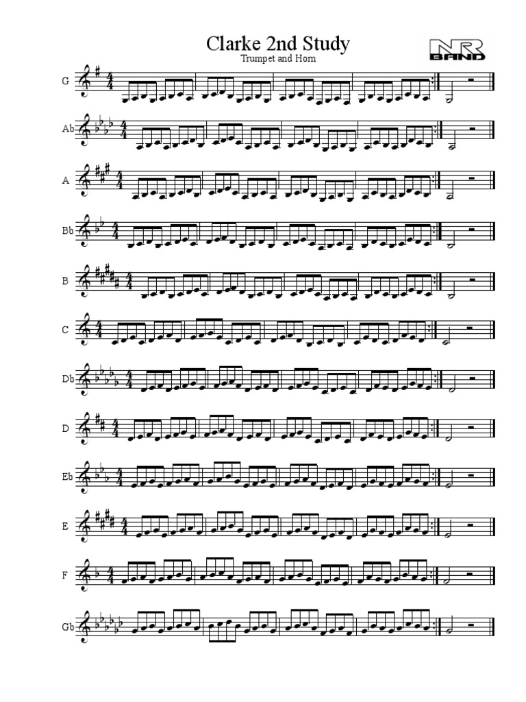 Trumpet and Horn Clarke 2nd Study | PDF