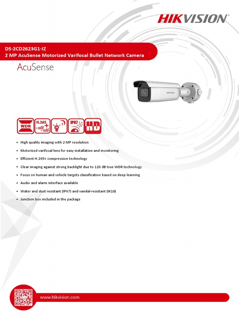 DS 2CD2623G1 Iz | PDF | Camera Lens | Infrared