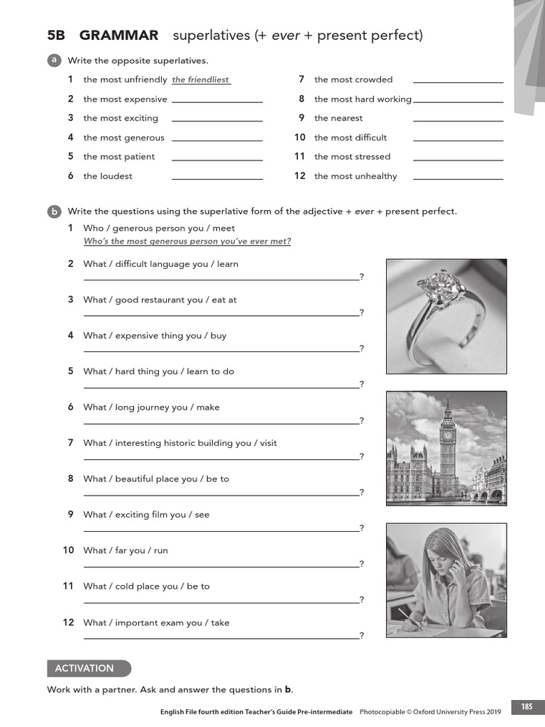EnglishFile4e Pre-Intermediate TG PCM Grammar 5B | PDF | Linguistics | Grammar