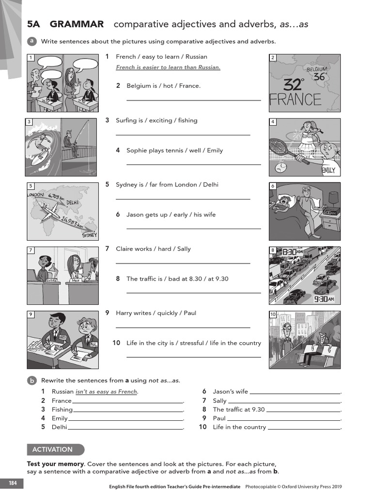 EnglishFile4e Pre-Intermediate TG PCM Grammar 5A | PDF | Linguistic Typology | Linguistic Morphology