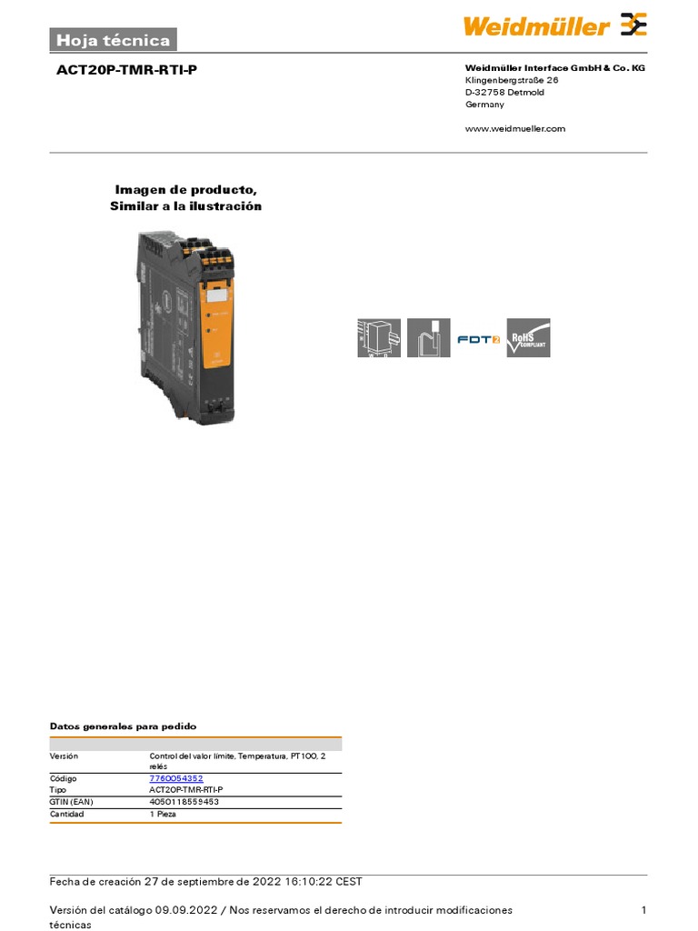 ACT20P TMR RTI P - Es | PDF