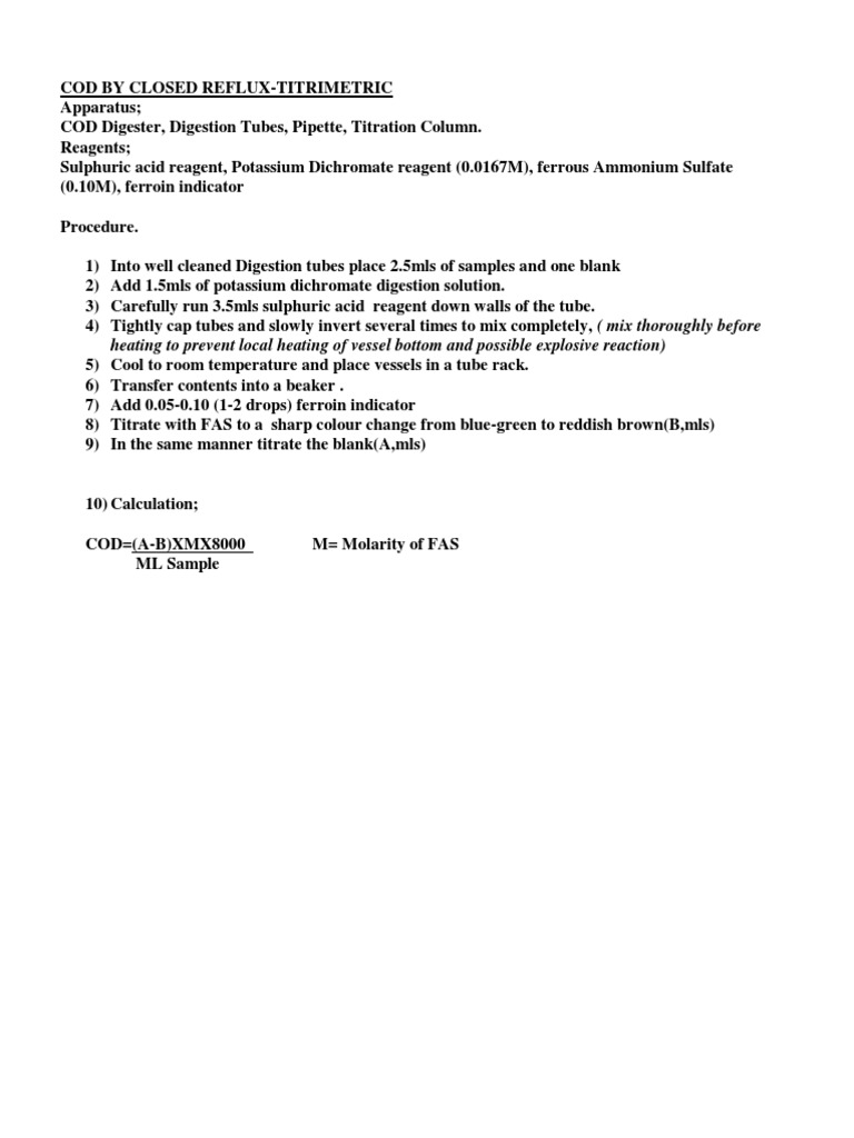 Cod by Closed Reflux | PDF