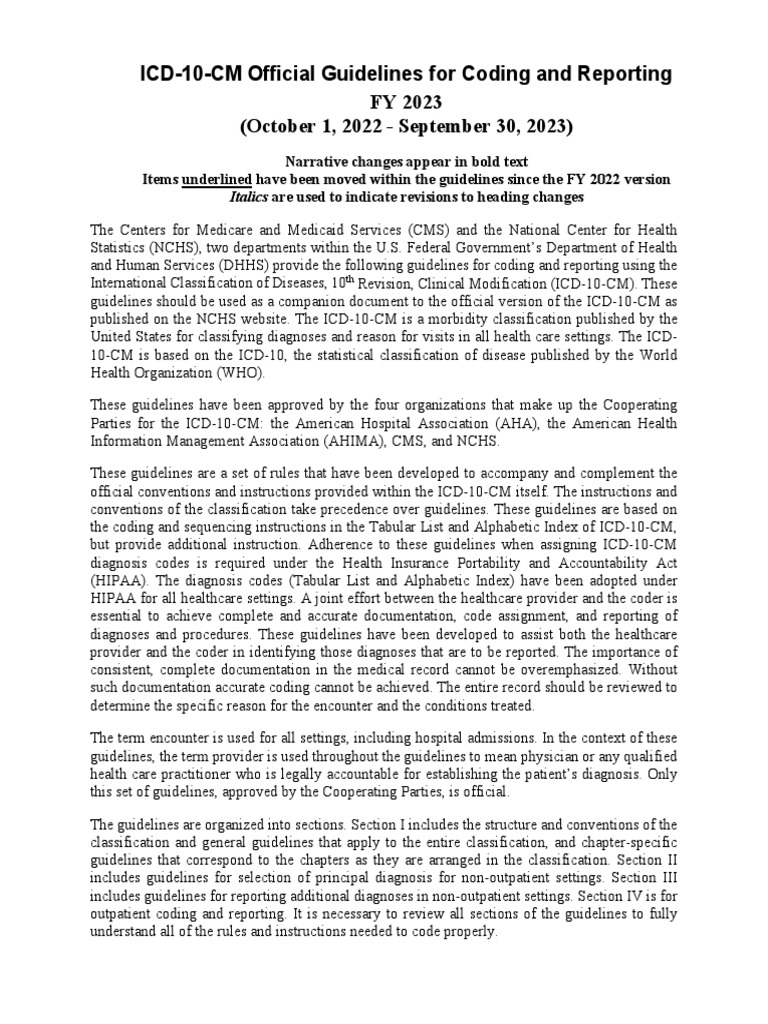 ICD 10 CM Guidelines | PDF | Public Health | Epidemiology