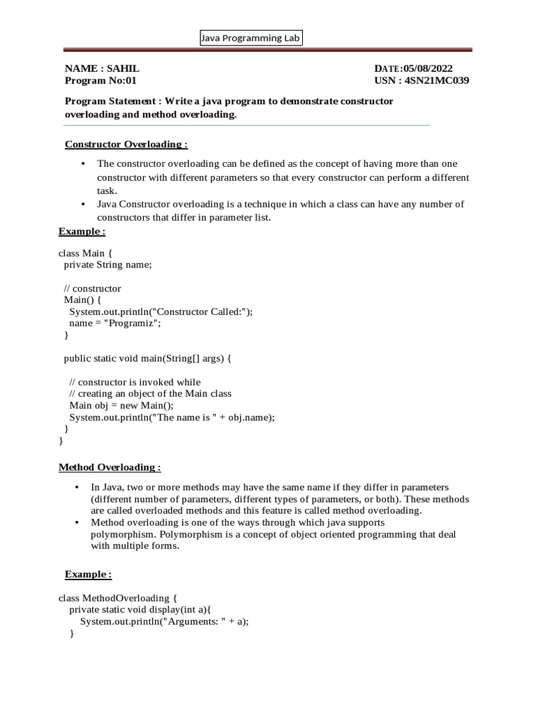 Sahil Pdf Programming Constructor Object Oriented Programming 5356