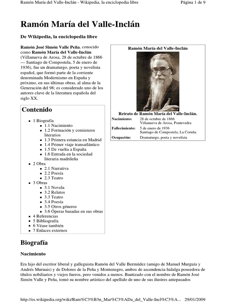 Ramon Maria Del Valle Inclan | PDF