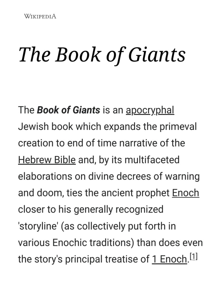 The Book of Giants - Wikipedia | PDF | Religious Texts | Religious ...