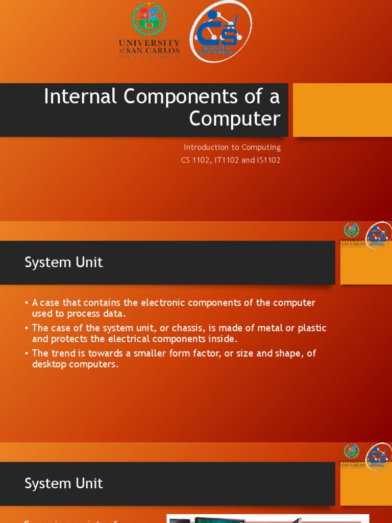 Internal Components of A Computer | PDF | Random Access Memory | Central Processing Unit