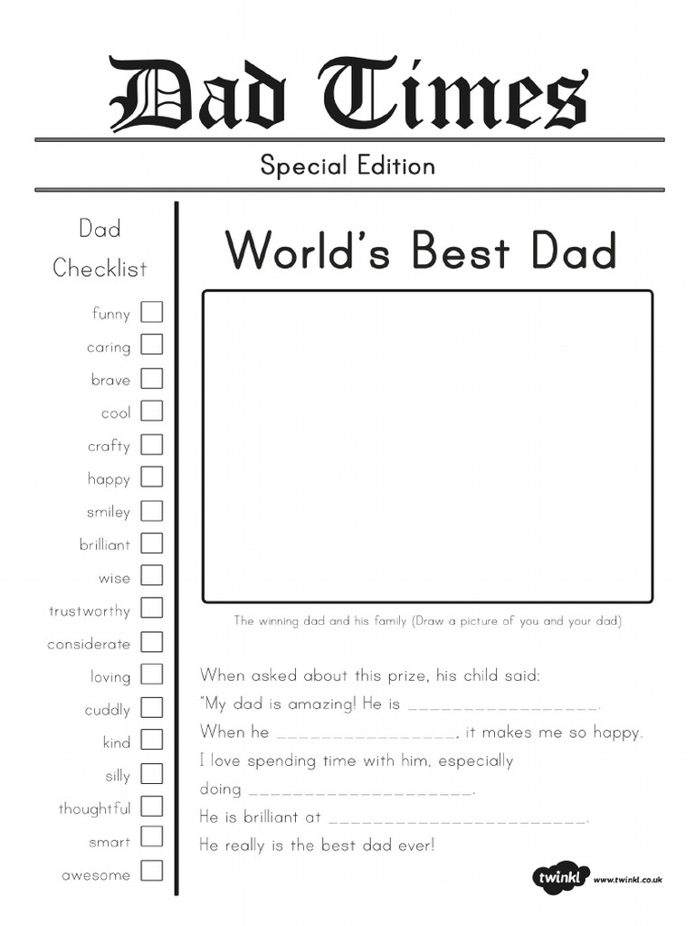 T T 20912 Fathers Day Newspaper Keepsake Template Ver 1 | PDF
