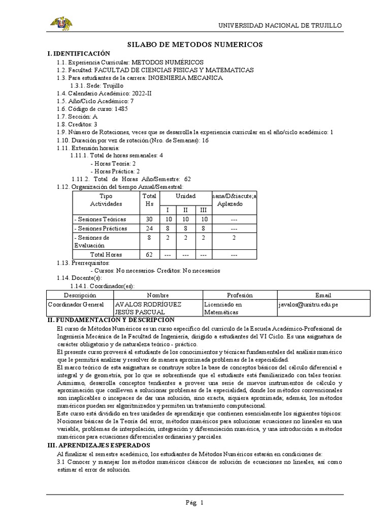 MÉTODOS NUMÉRICOS | PDF | Ecuaciones | Análisis numérico