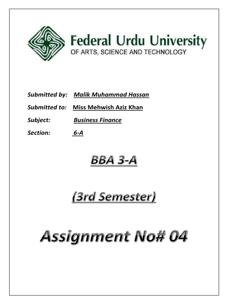Malik Muhammad Hassan (Assignment #4) | PDF | Stocks | Dividend