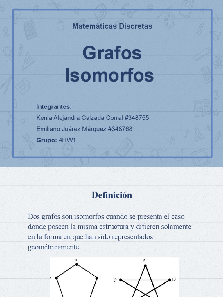 Grafos Isomorfos: Conceptos y Ejemplos | PDF | Vértice (teoría de ...