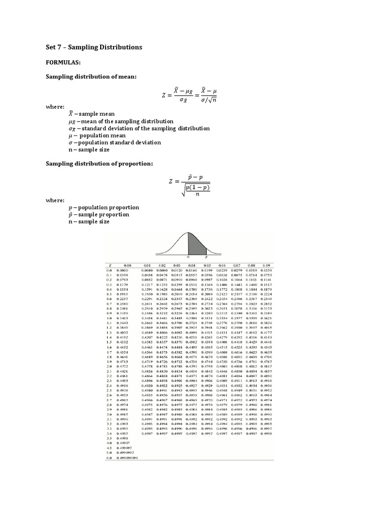 Set 7-2 | PDF | Standard Deviation | Sampling (Statistics)